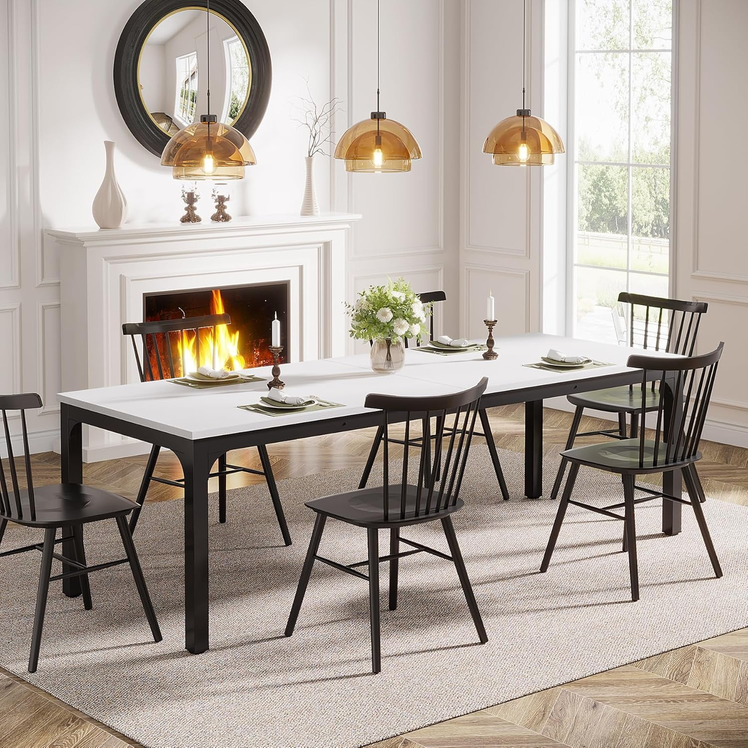 Tribesigns Dining Table for 6-8 Person, 78 inch Long Rectangular ...