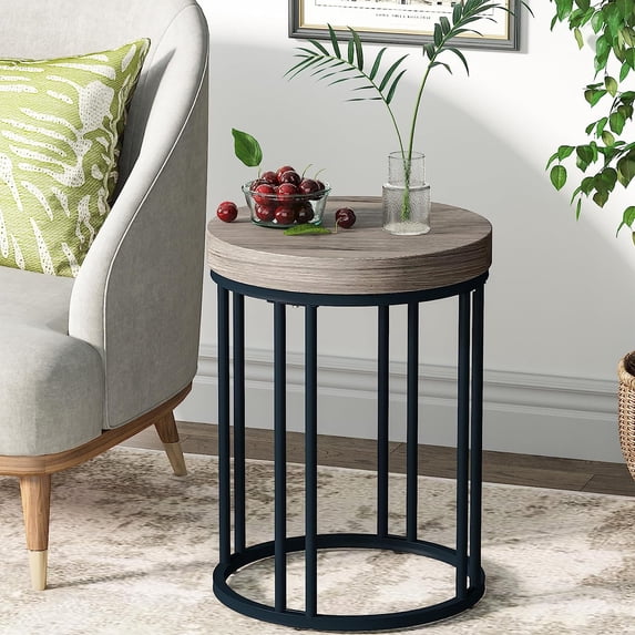 Tribesigns End Table, Nightstand Round Side End Accent Coffee Table ...