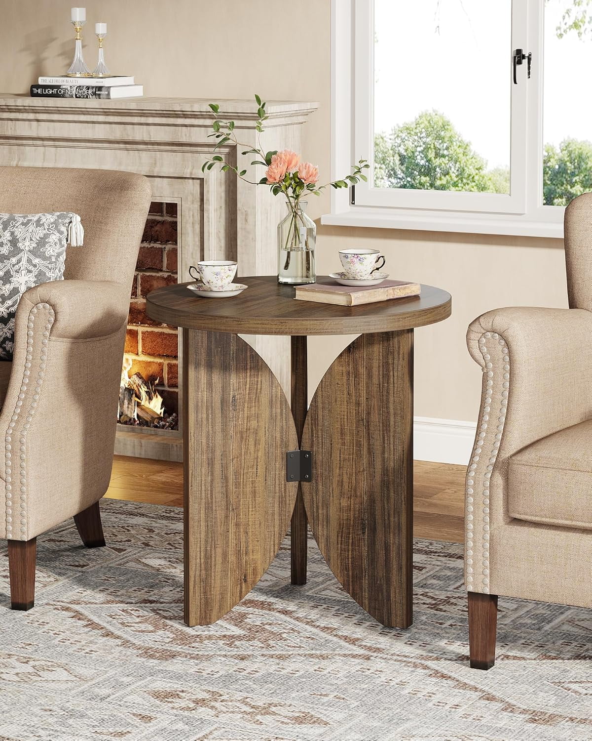 Tribesigns End Table for Living Room, 19.69-Inch Round Side Table for ...