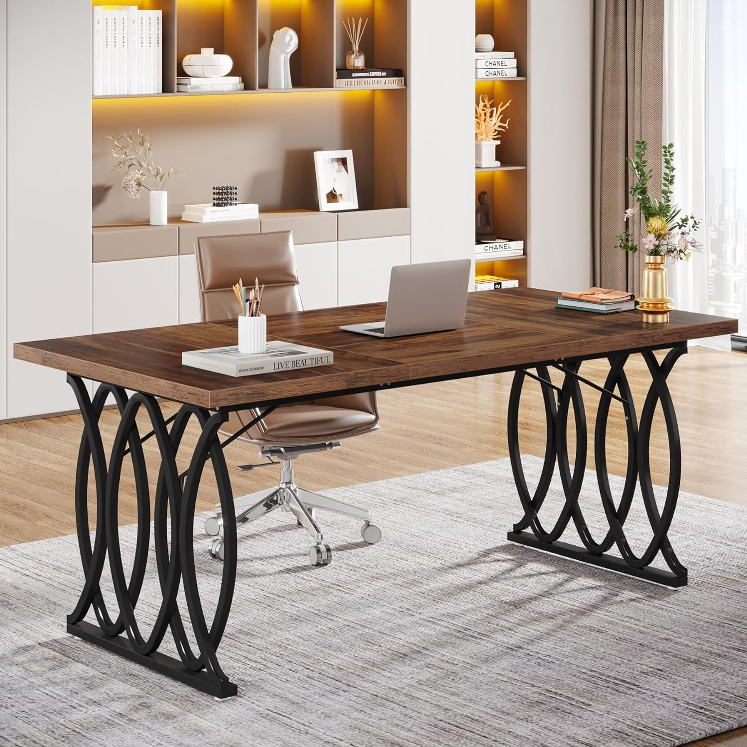 Tribesigns Executive Desk, 63" W Large Computer Desk, Modern Office ...