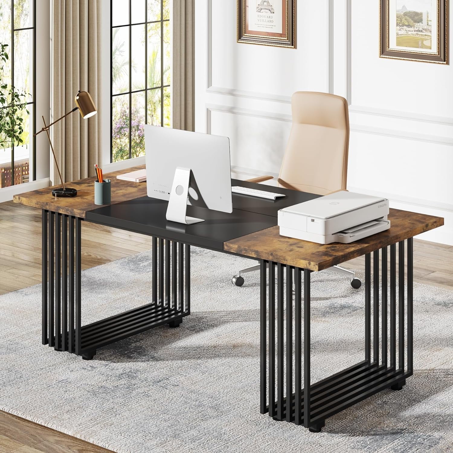 Finmind Executive Desk, Modern Style Wooden Office Workstation for ...