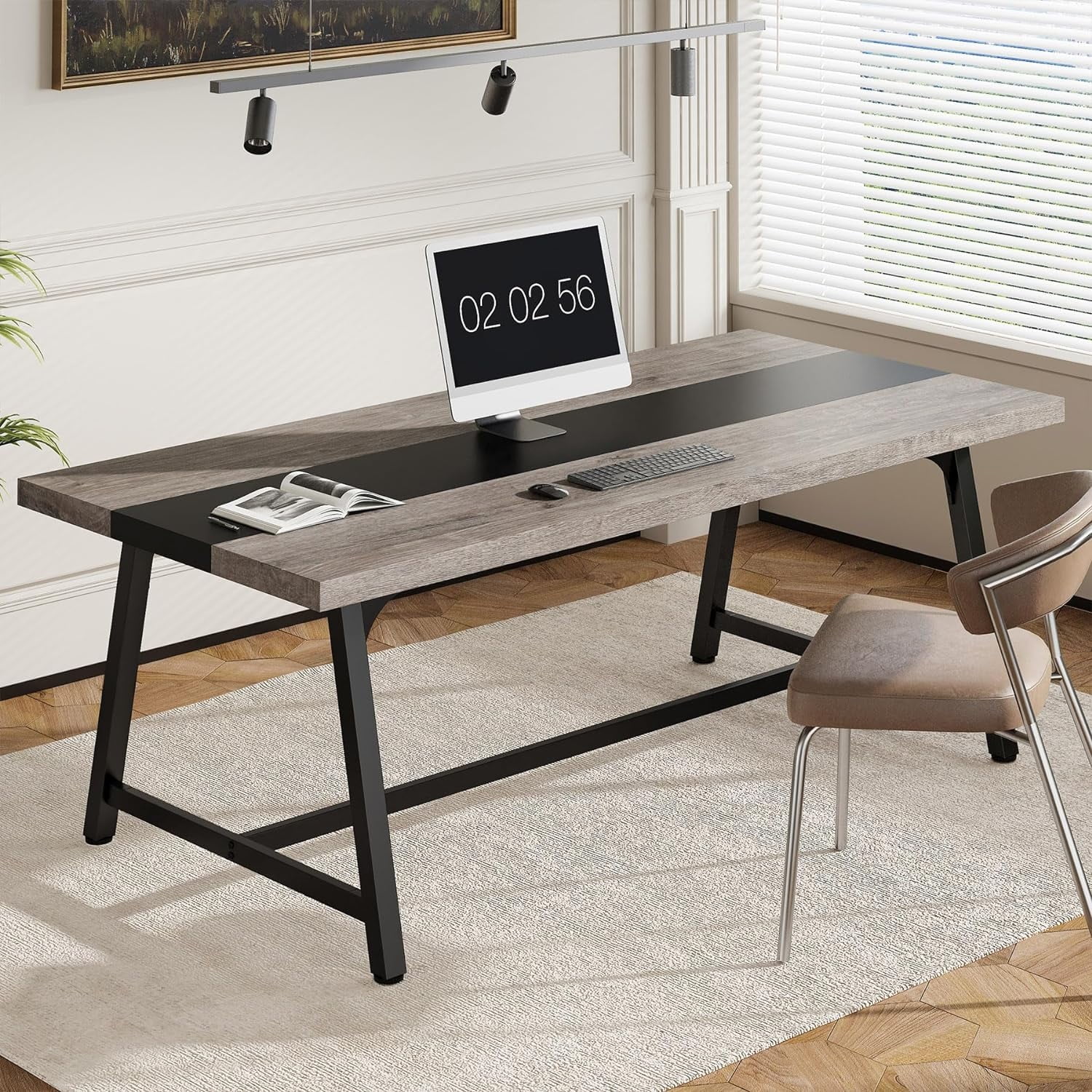 Finmind Executive Office Desk, Large Workspace, Modern Adult Writing ...