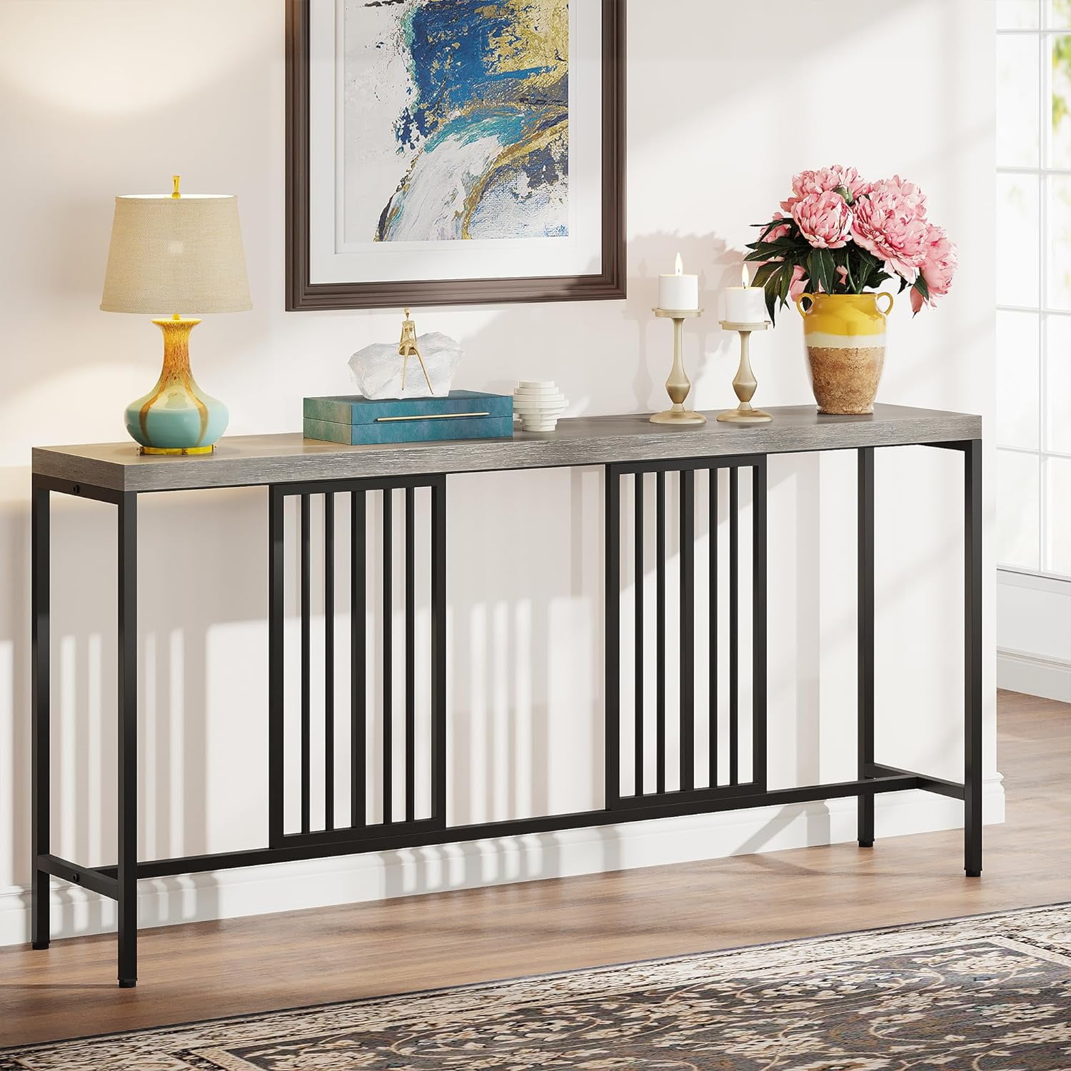 Tribesigns Extra Long Console Table, 70.9 Inch Narrow Console Table for ...