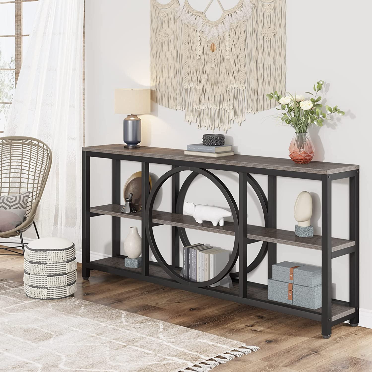 Tribesigns Extra Long Console Table, 70.9 inch Narrow Sofa Tables, 3 ...