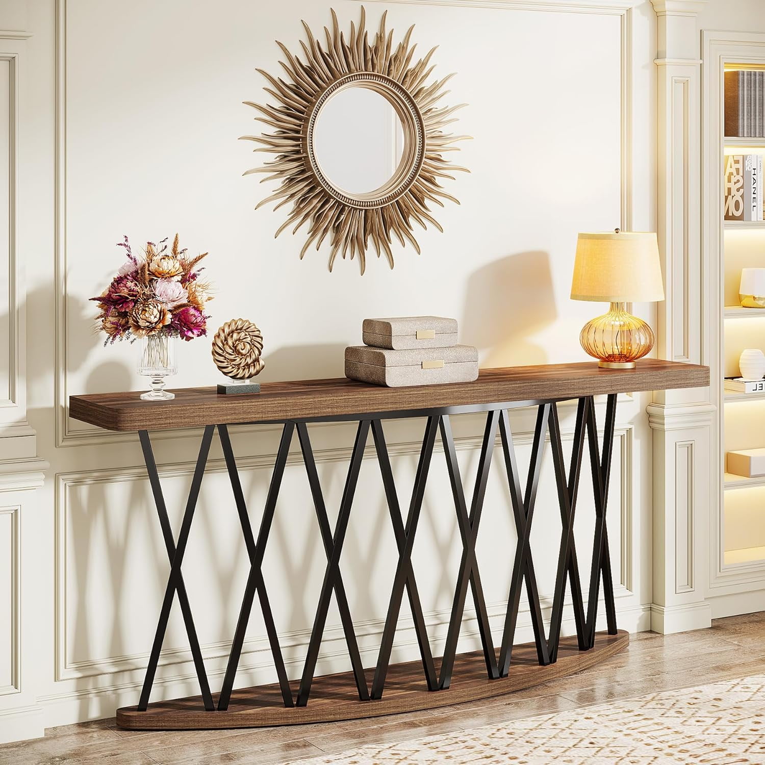 Tribesigns Extra Long Sofa Table, 70.8-Inch Wooden Console Table with X ...