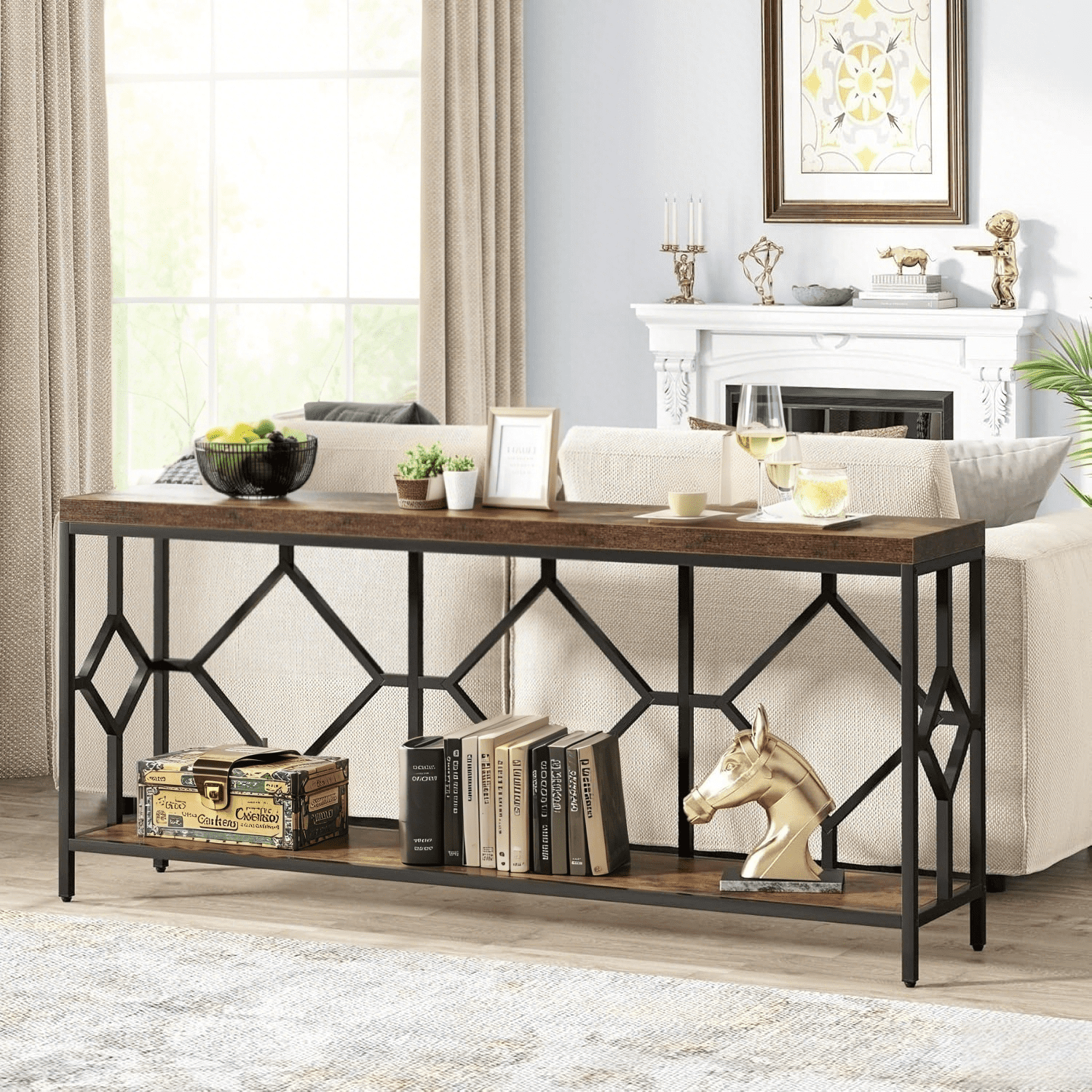 Tribesigns Extra Long Sofa Table, 71 Inch Narrow Long Console Tables ...