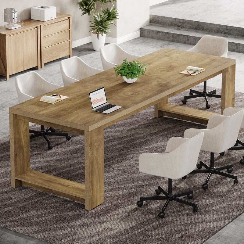 Tribesigns Farmhouse Conference Table for 6 to 8 People,7 ft ...