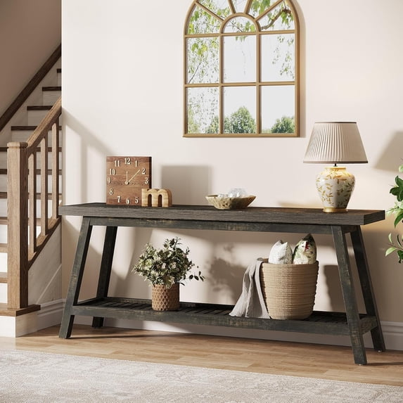 Tribesigns, Farmhouse Console Entryway Table, 70.9 inch, Dark Brown ...