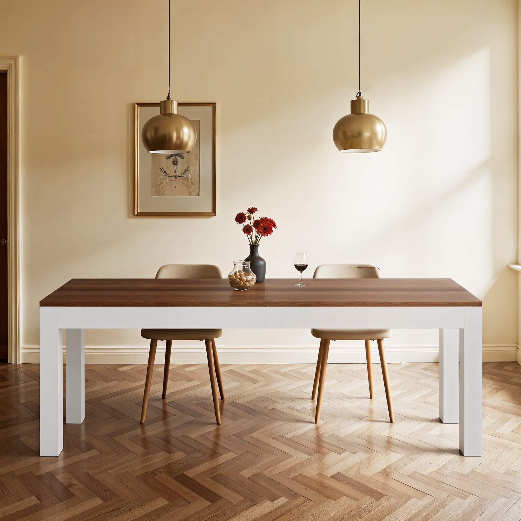 Tribesigns Farmhouse Dining Table for 6-8, 78-Inch Large Rectangle ...