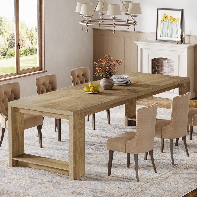 Tribesigns Farmhouse Dining Table for 6-8, 86 Inch Long Narrow Kitchen ...
