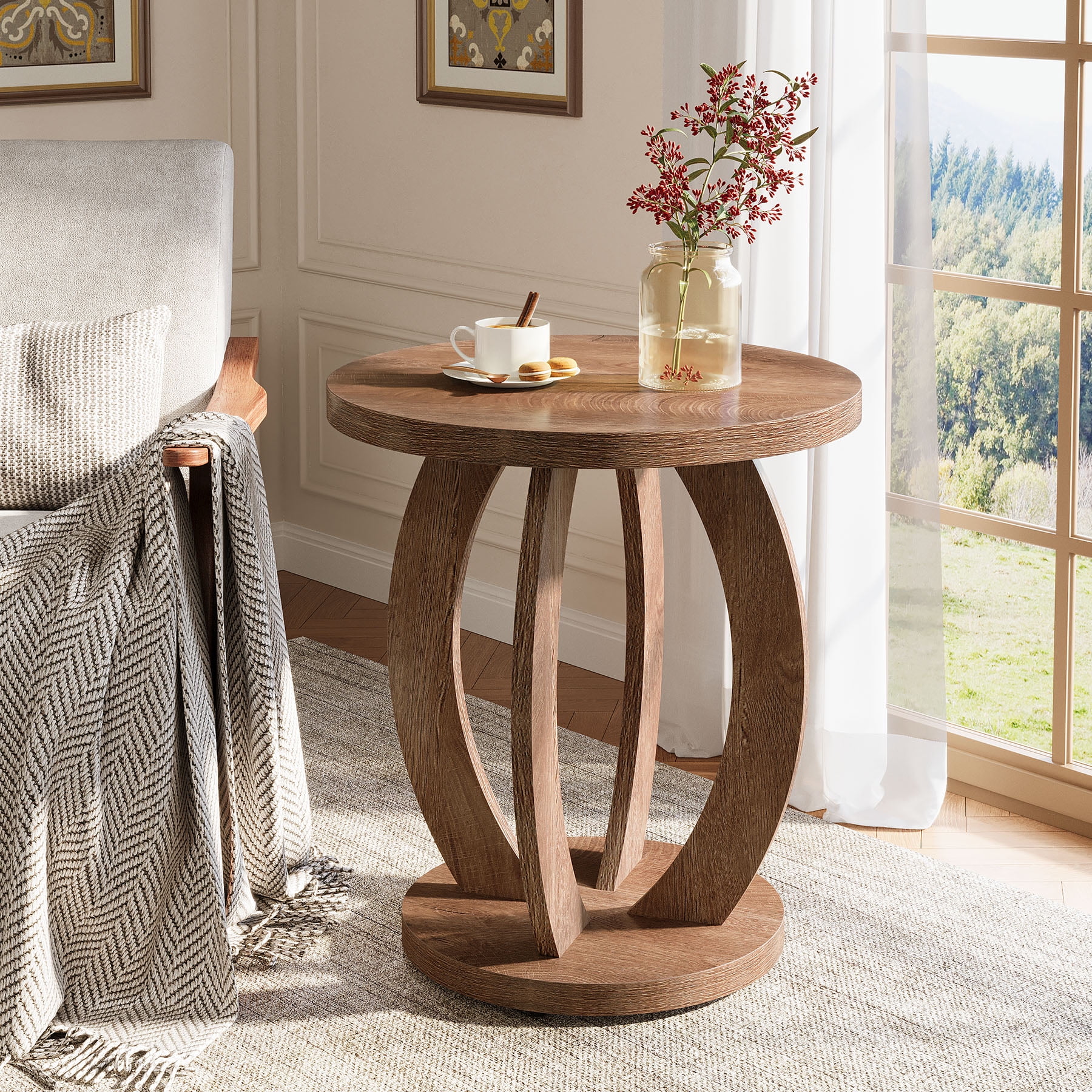 Tribesigns Farmhouse End Side Table, Large Sofa Side Table, Bedside ...