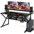 Tribesigns 47in Gaming Desk with Storage, Monitor Stand, CPU Stand ...