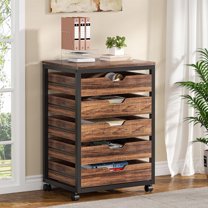 CONCETTA 5-Drawer Rolling File Cabinet on Wheels, Wood Printer Stand ...