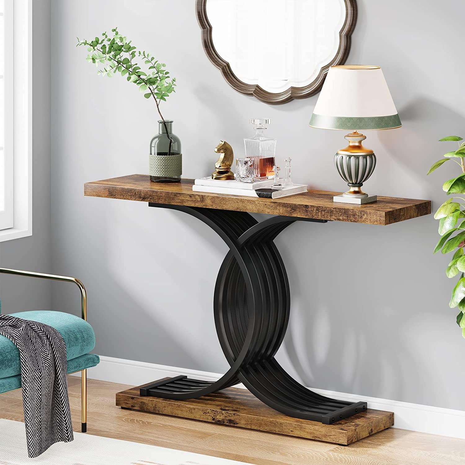Tribesigns Industrial Entryway Table, 39-Inch Vintage Console Table ...