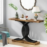 Kinbor Modern Console Table, 2-Tier, Entryway Sofa Table, Bright Black ...