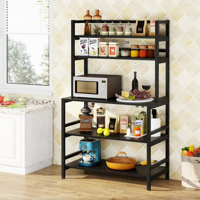 Tribesigns Kitchen Bakers Rack with Storage,5-Tier Microwave Oven Stand ...