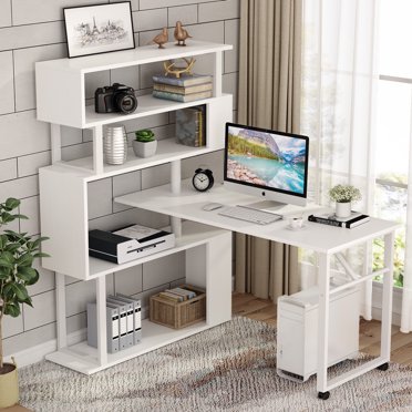 Corner Computer Desk with Monitor Platform - Walmart.com