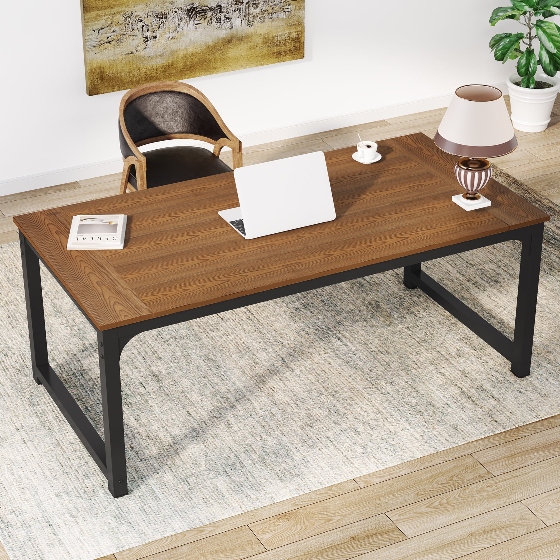 Tribesigns Large Office Computer Desk with WPC Tabletop, 70.9 ...
