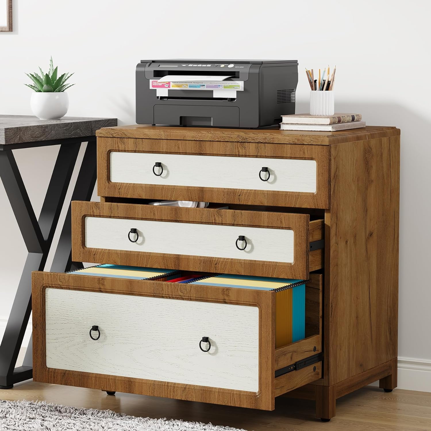 TribeSigns 3-Drawer Lateral File Cabinet, Letter/A4 Size, Modern ...