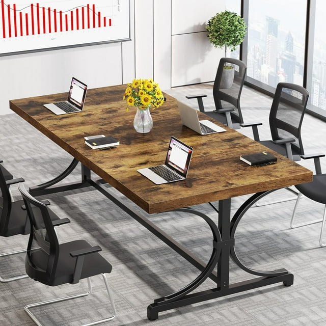 Tribesigns Meeting Seminar Table for 4-6 People, 62.4-Inch Rectangle ...