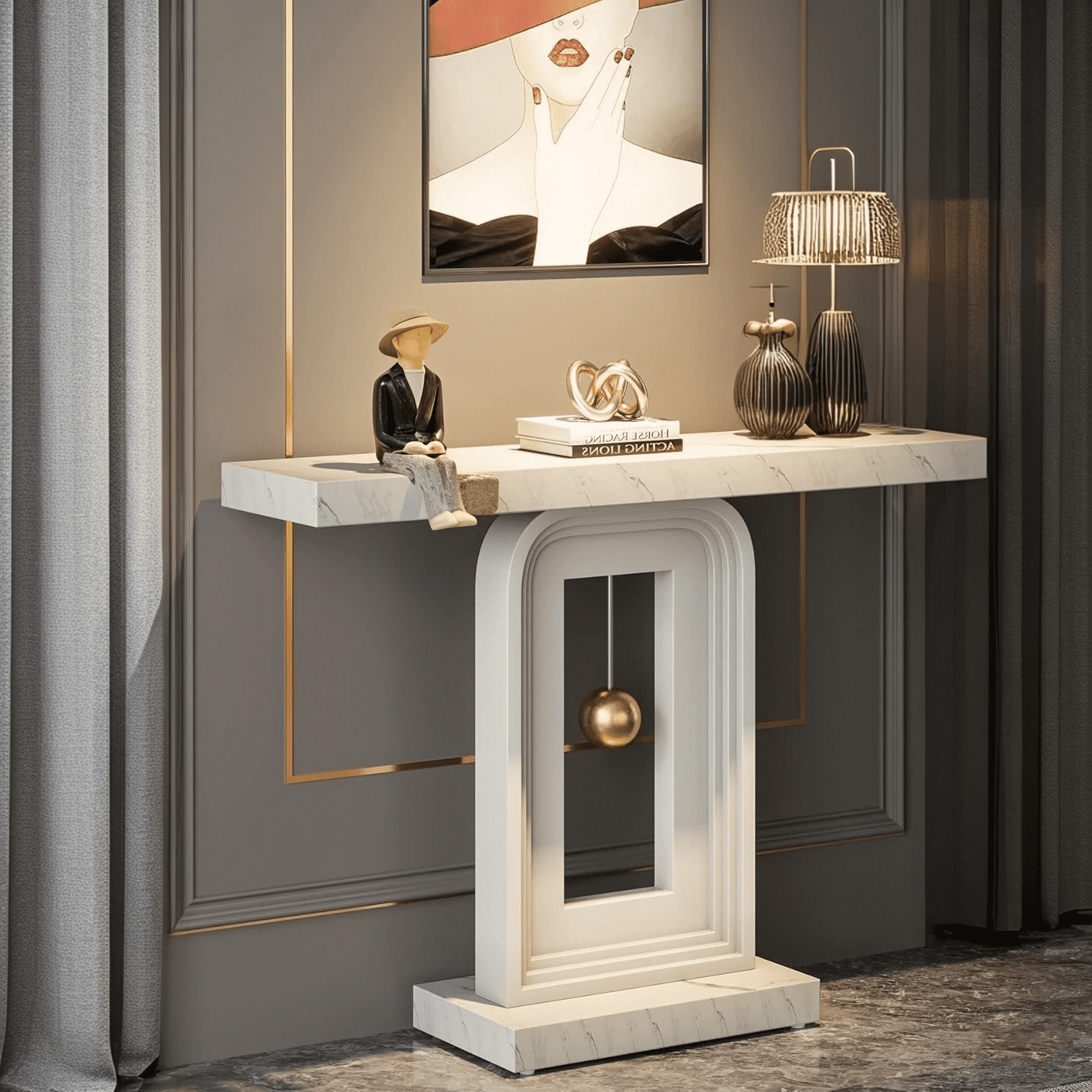 Tribesigns Modern Console Table, 40 Inches Narrow Sofa Entryway Table ...