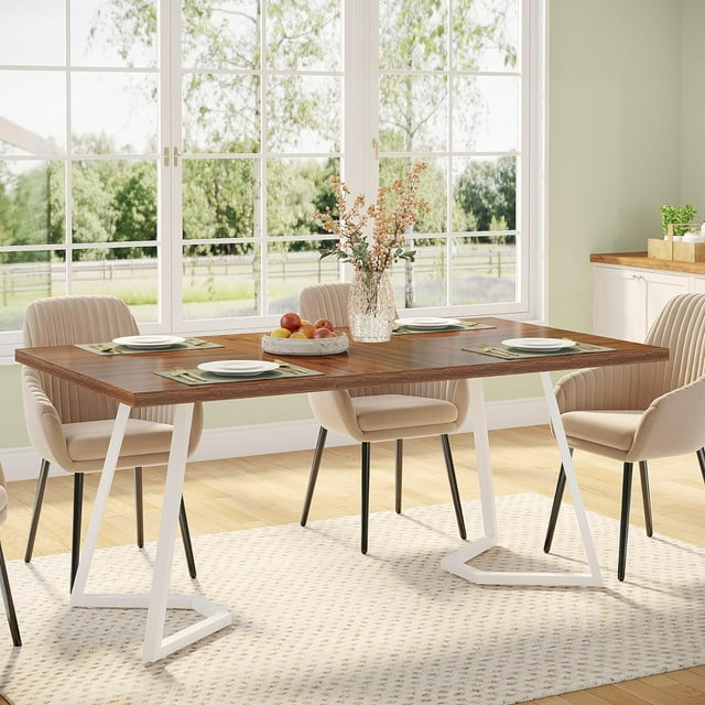Tribesigns Modern Dining Room Table, 55" Dining Dinner Table for 6 ...