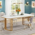 Tribesigns Modern Dining Table for 4-6 People, White Rectangular ...