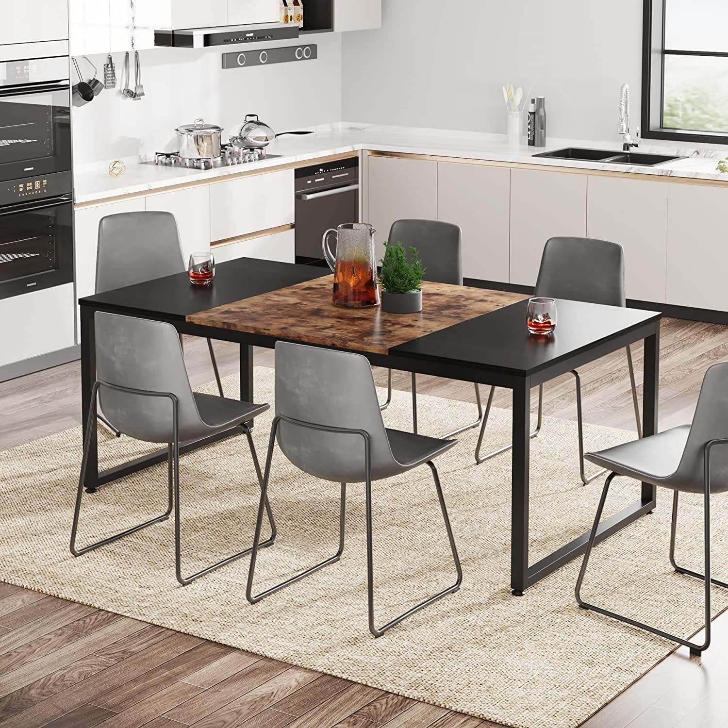 Tribesigns Long Room Solid Modern Dining Table, 71 Inch Rectangular ...