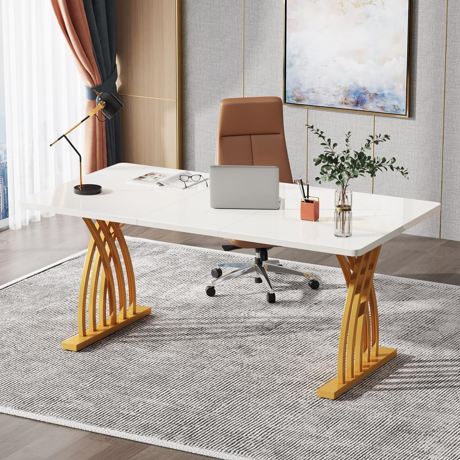 Tribesigns Modern Executive Desk, 63-Inch Large Home Office Desk ...