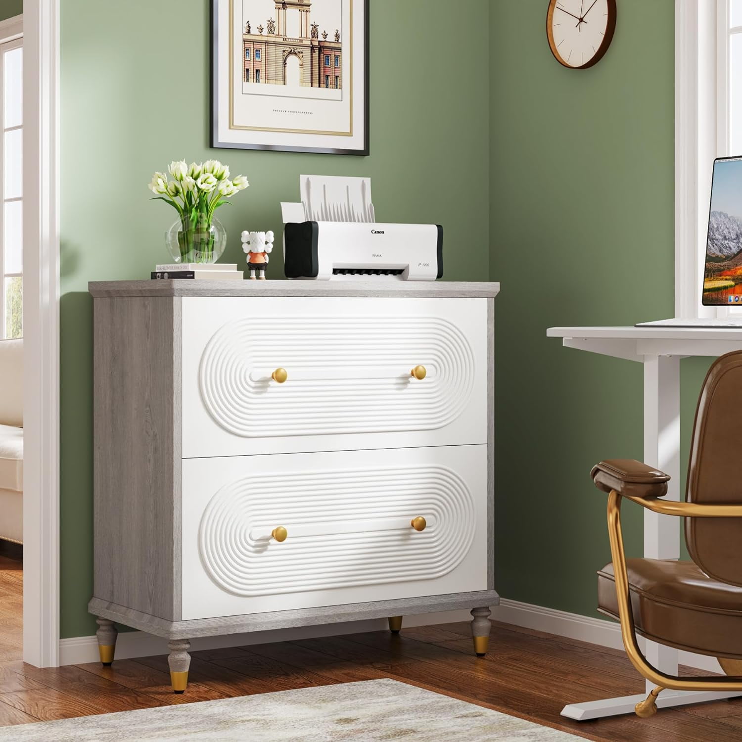 Tribesigns Modern File Cabinet for Home Office, 2-Drawer File Cabinet ...
