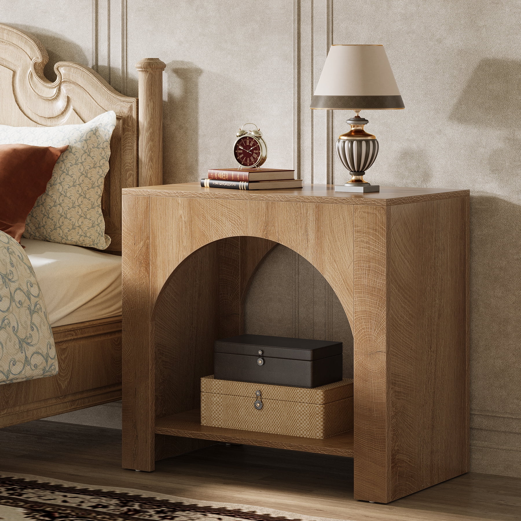 Tribesigns Nightstand with Storage, Large Bedside Table for Bedroom ...