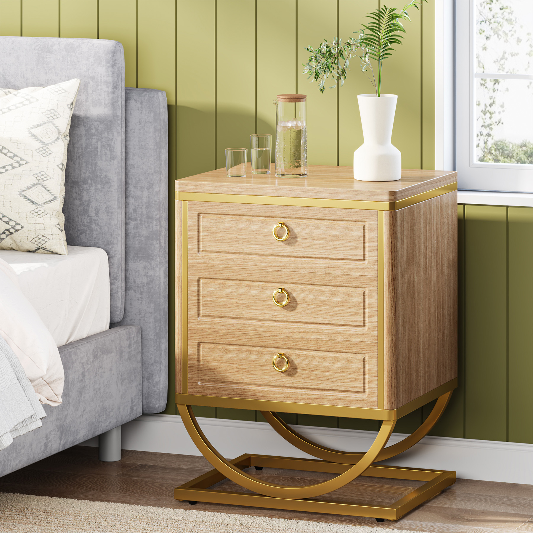 Safavieh Lorna 3-Drawer Contemporary Night Stand - Walmart.com