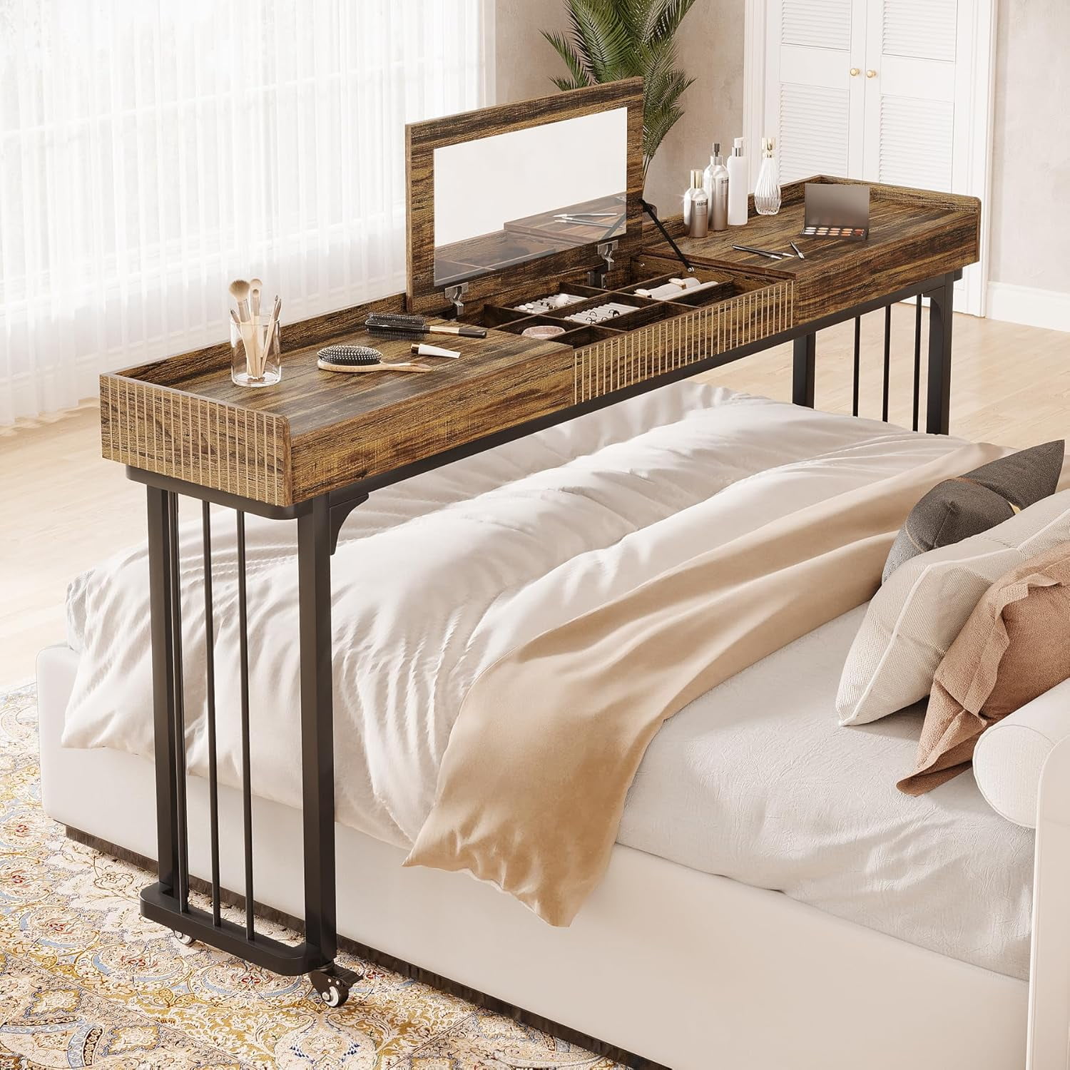 Tribesigns Overbed Table with Wheels, Mobile Botswana | Ubuy