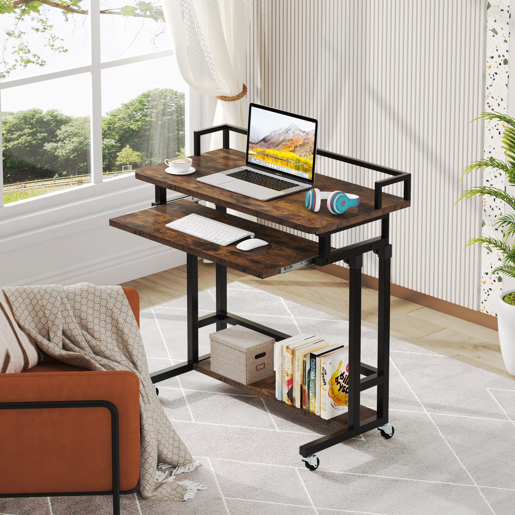 TribeSigns Overbed Bedside C Table Small Computer Desk Sofa Table with ...