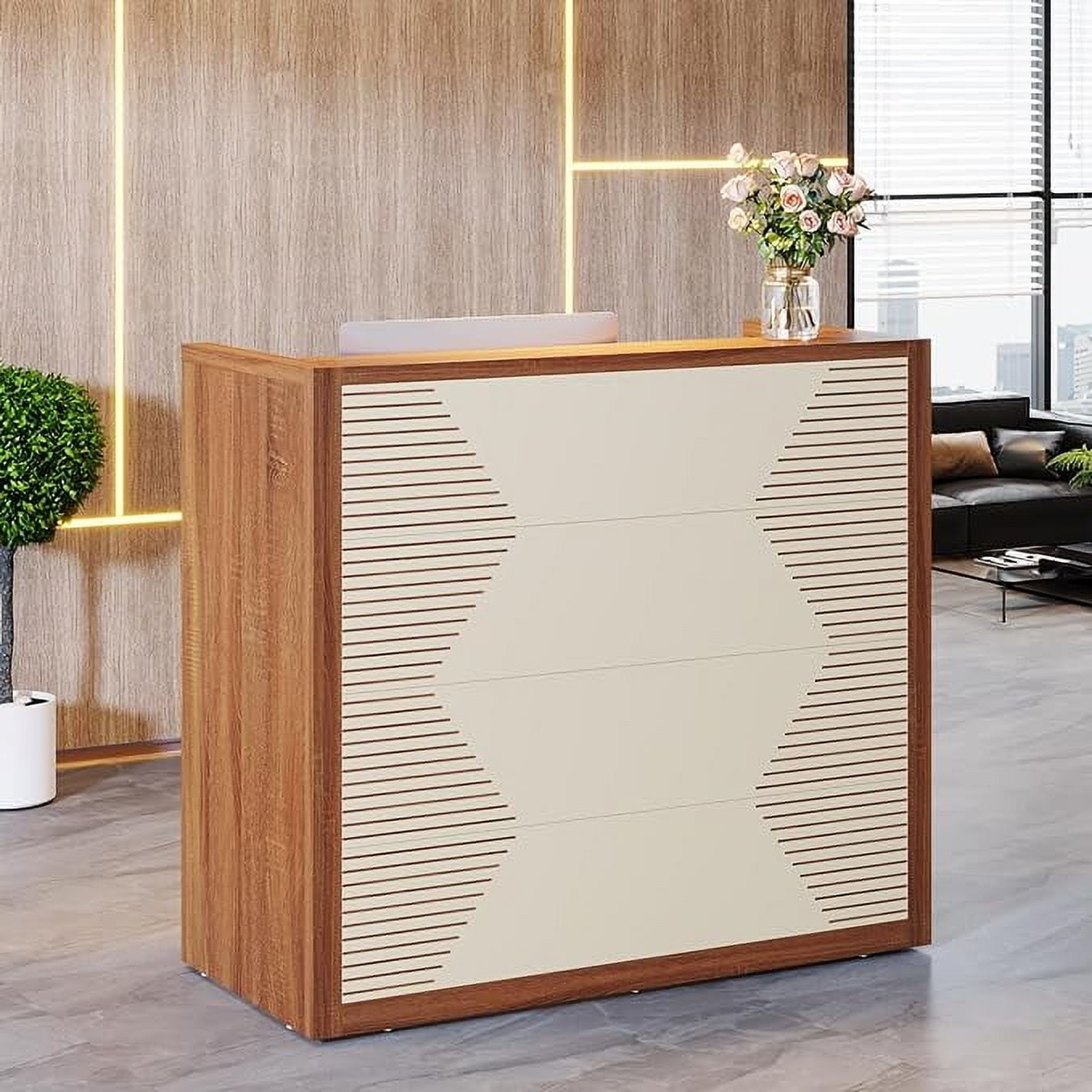 Tribesigns Reception Desk with Counter, Modern 47 inch Small Front Desk ...