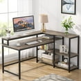 Tribesigns Reversible L Shaped Computer Desk with Storage Shelf and ...