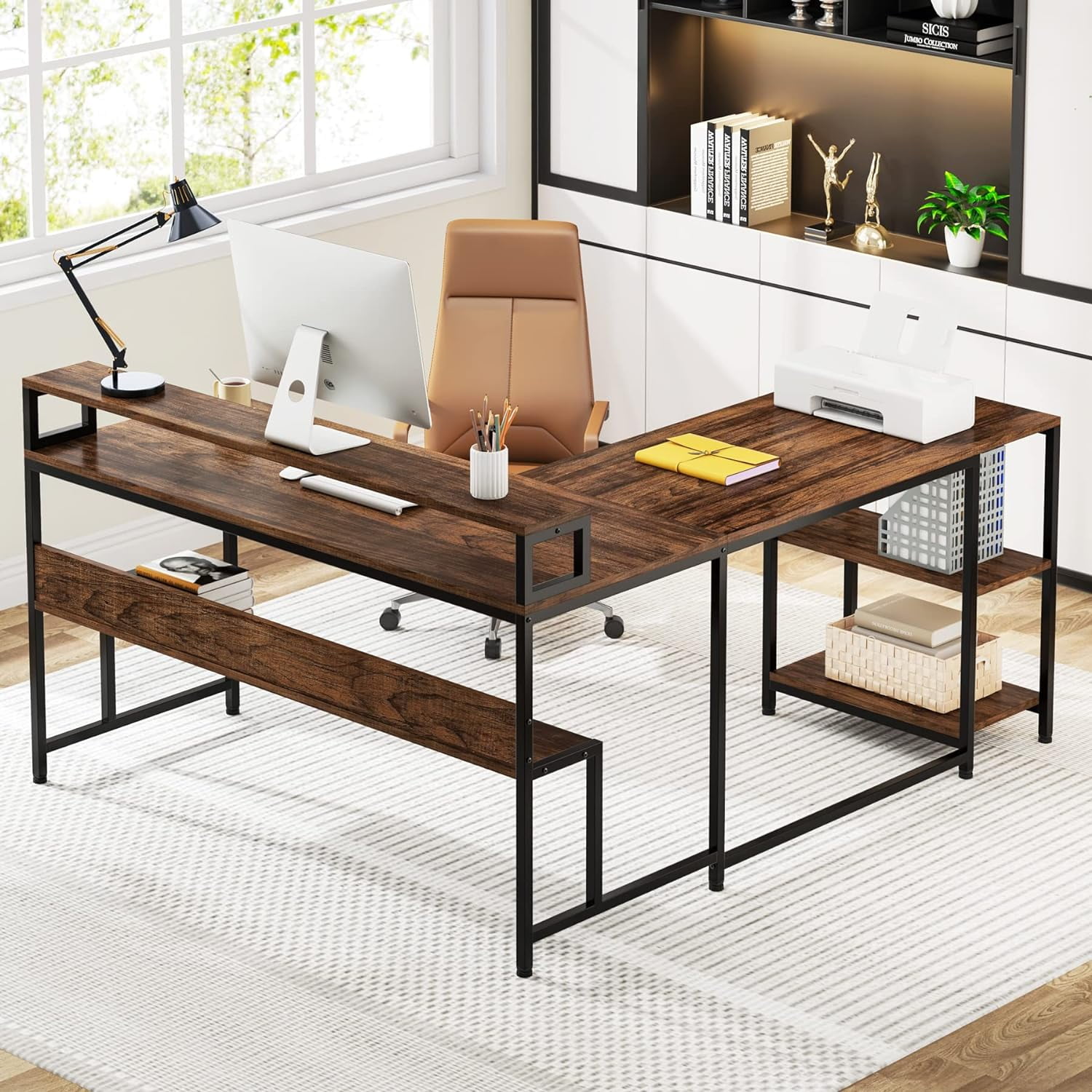 Tribesigns Reversible L Shaped Desk, L Shape Computer Table with ...