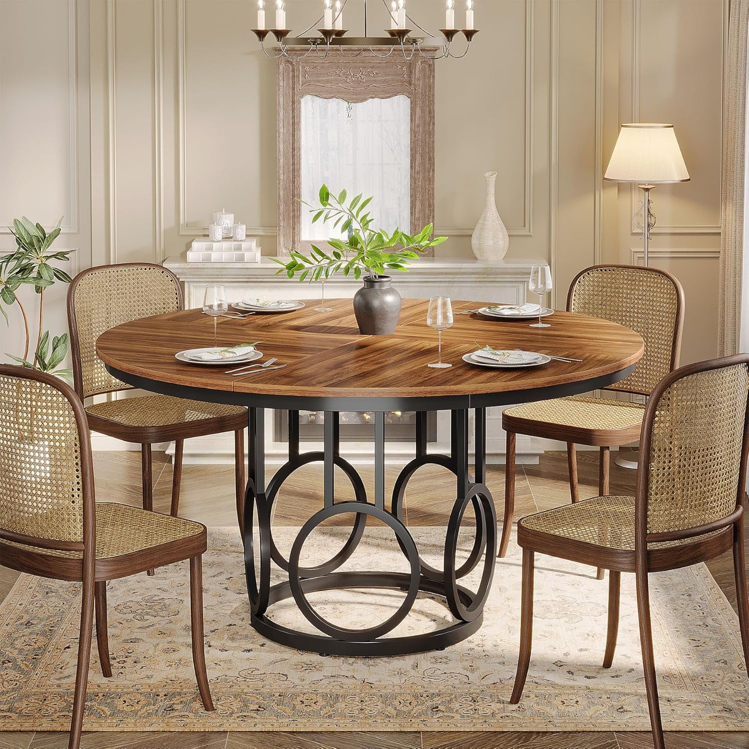 Tribesigns Round Dining Table for 4-6 People - Walmart.com