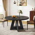 Tribesigns Round Dining Table for 4, Black Kitchen Table 47 Inch ...