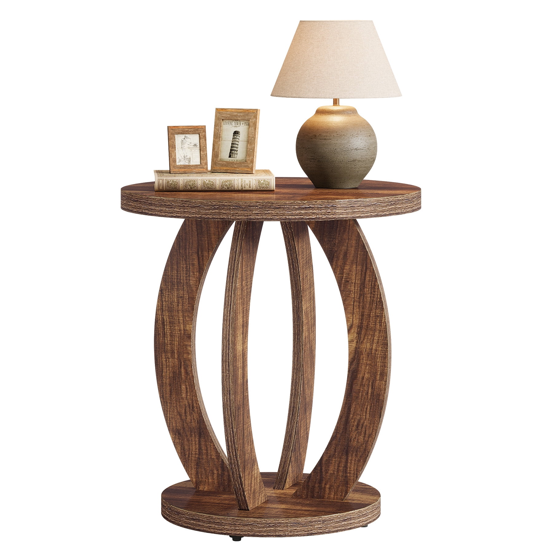 Tribesigns Round Nightstand with Storage, Large Bedside Table for ...
