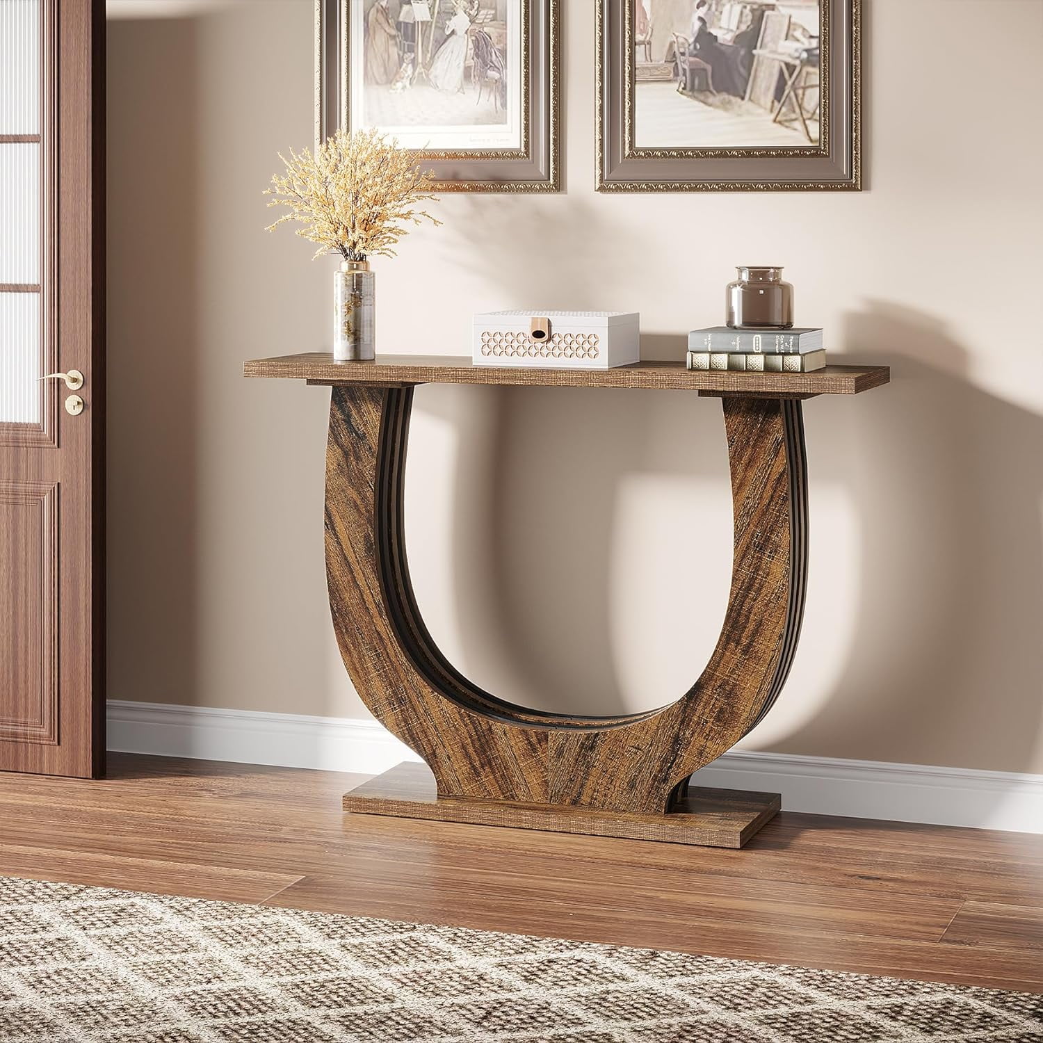 Tribesigns Rustic Farmhouse Console Table, Wood Entryway Table with ...