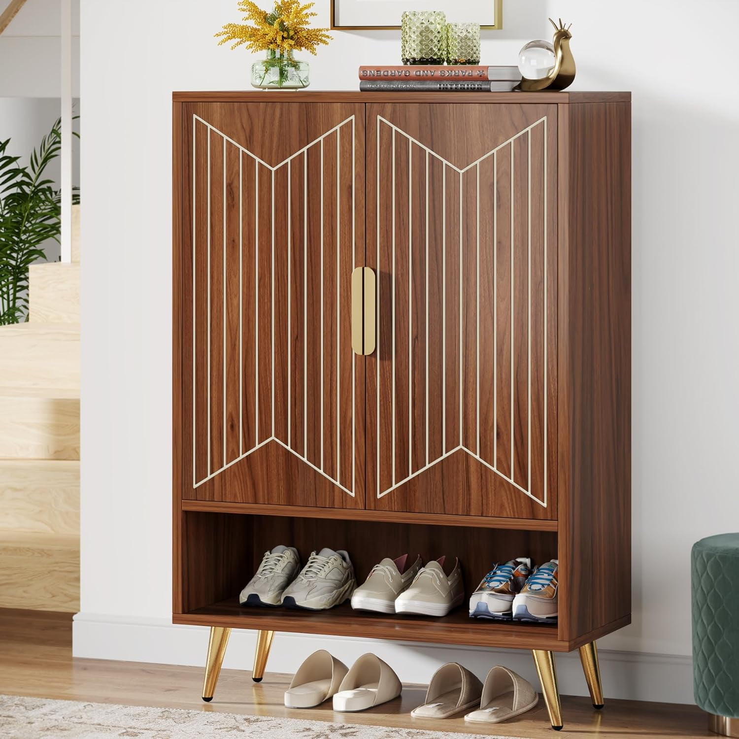 Tribesigns Shoe Cabinet with Doors, 25 Pairs Shoe Storage Cabinet with ...