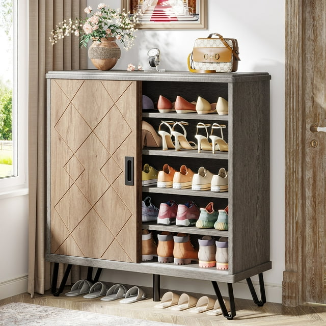 Sliding Door Shoe Cabinet