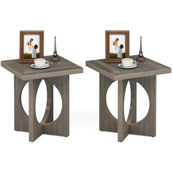 Tribesigns Side Table Set of 2, Square End Table with X-Shaped Base and ...