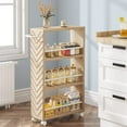 Tribesigns 4-Tier Slim Storage Cart, Kitchen Pantry Organizer, Rolling ...