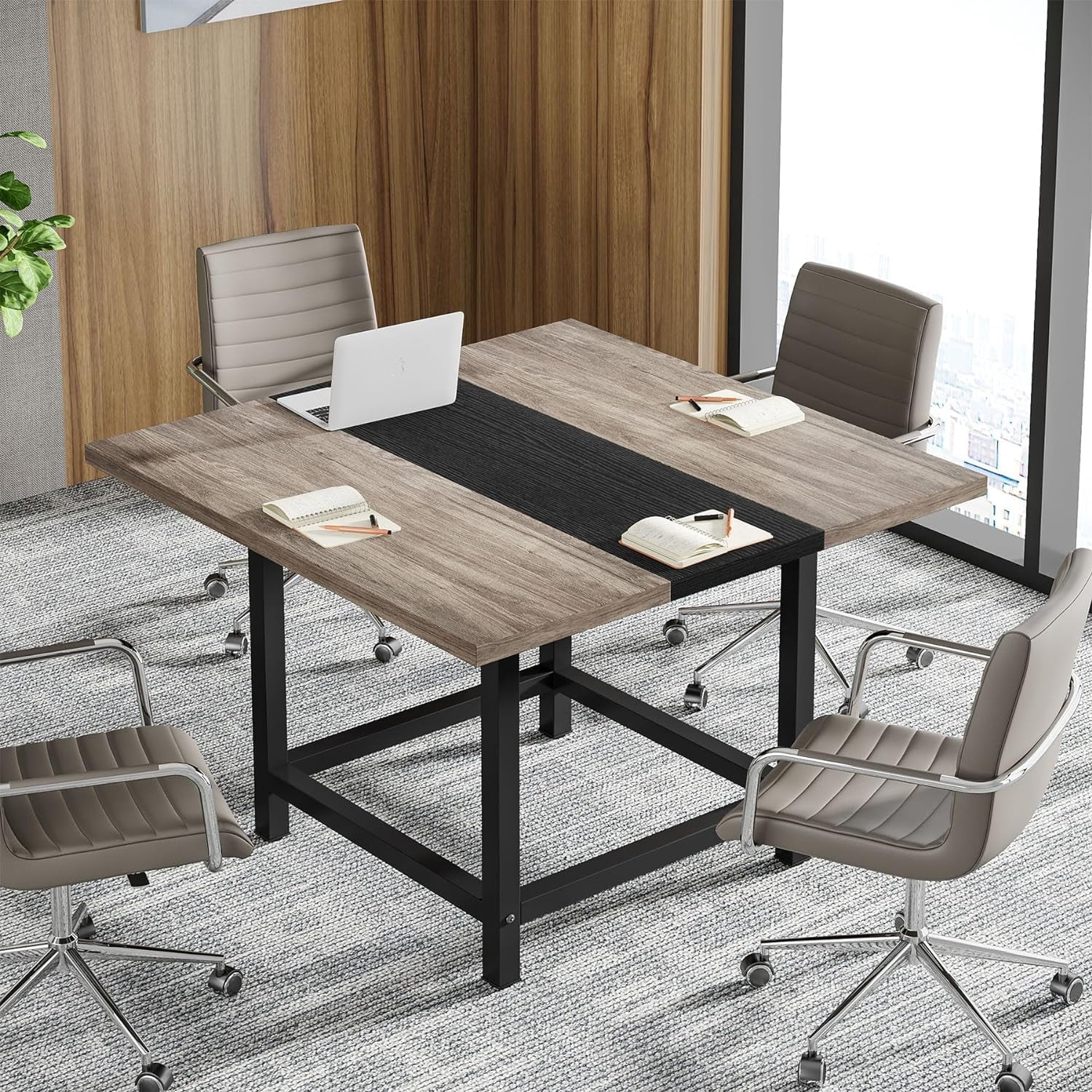 Tribesigns Small Conference Room Table for 4 People,Square Meeting ...