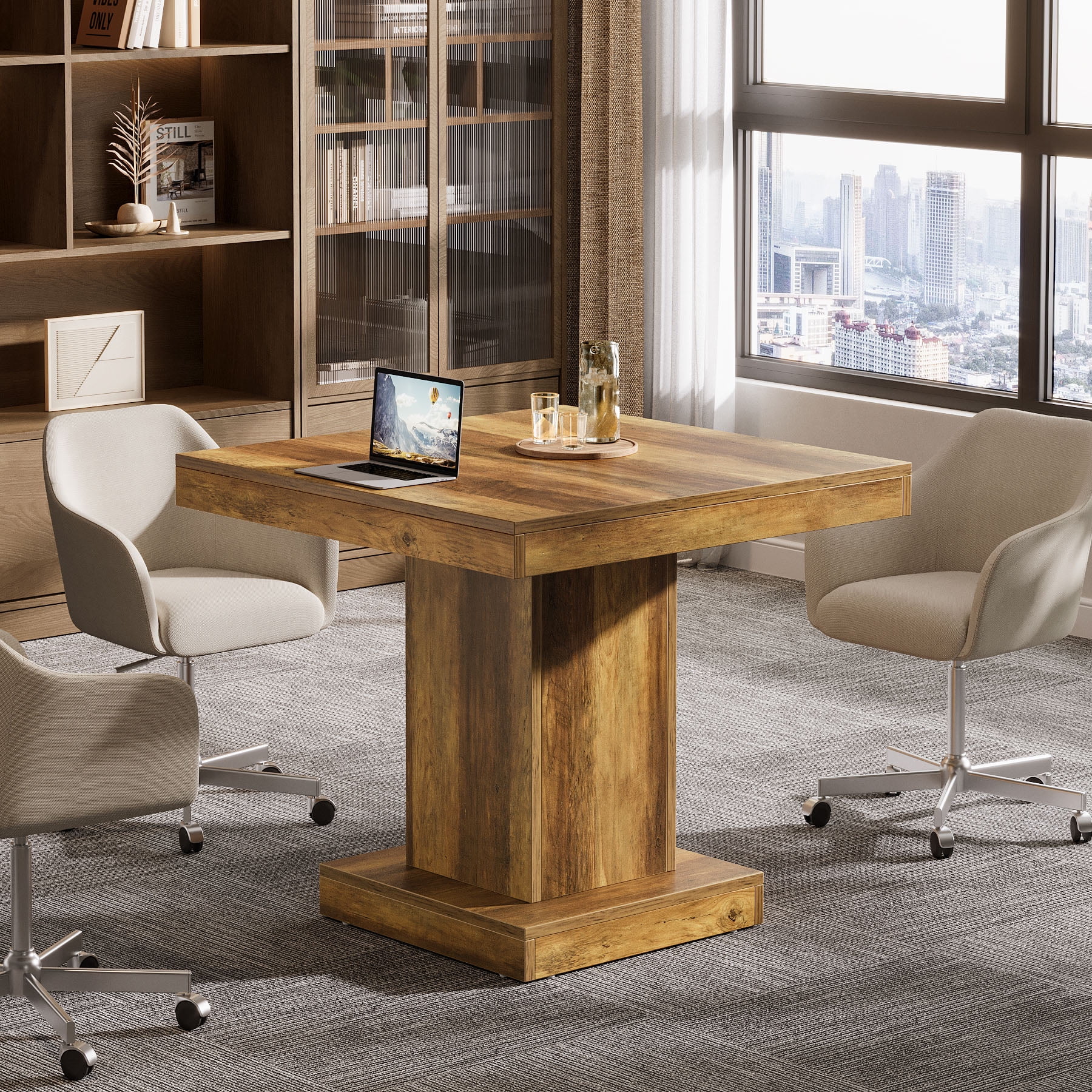 Tribesigns Small Conference Table for 4 People, 31.5-Inch Square ...