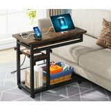 Tribesigns Portable Desk, Adjustable Height, Power Outlet, Brown ...