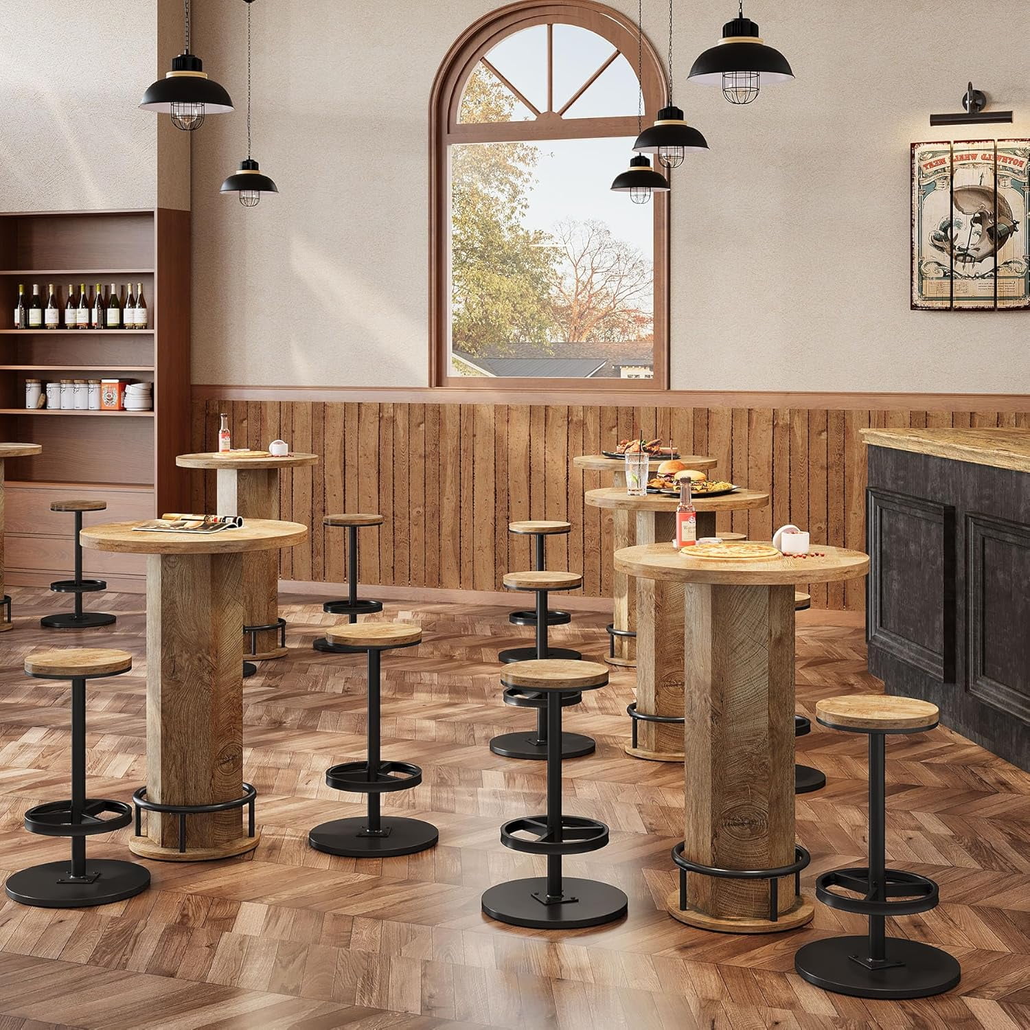Tribesigns Small Round Dining Table with 2 Chairs, 3-Piece Kitchen ...