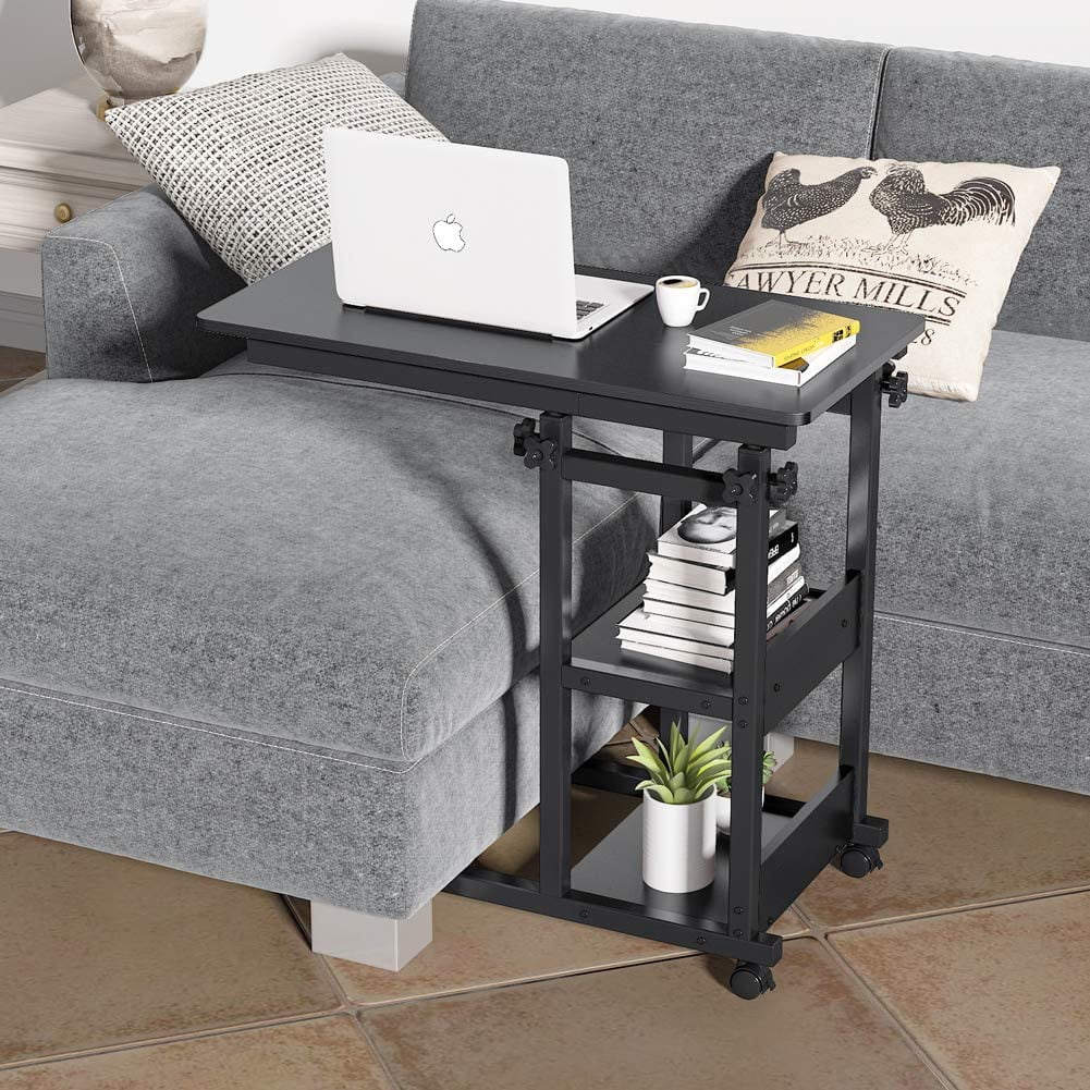 Tribesigns Sofa Side Table, Mobile C Table End Table Snack Table with 2 ...